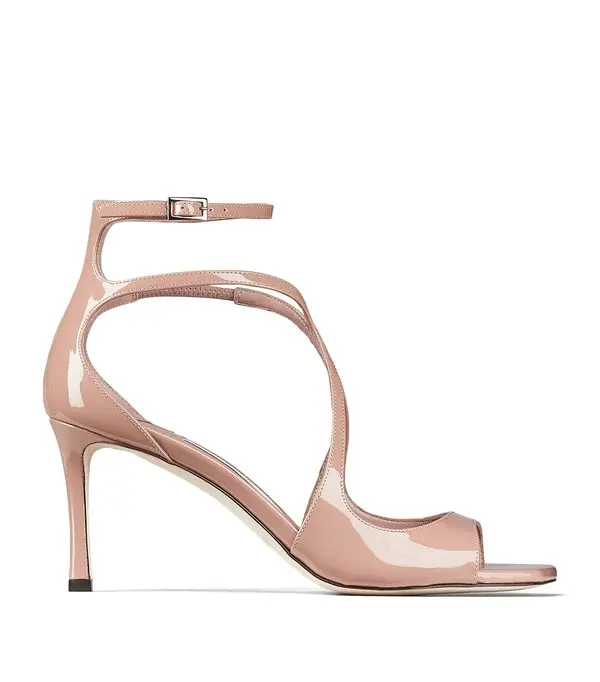 JIMMY CHOO Azia 75 Patent Leather Sandals - Pink