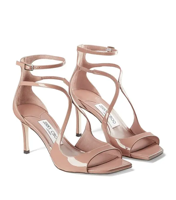 JIMMY CHOO Azia 75 Patent Leather Sandals - Pink