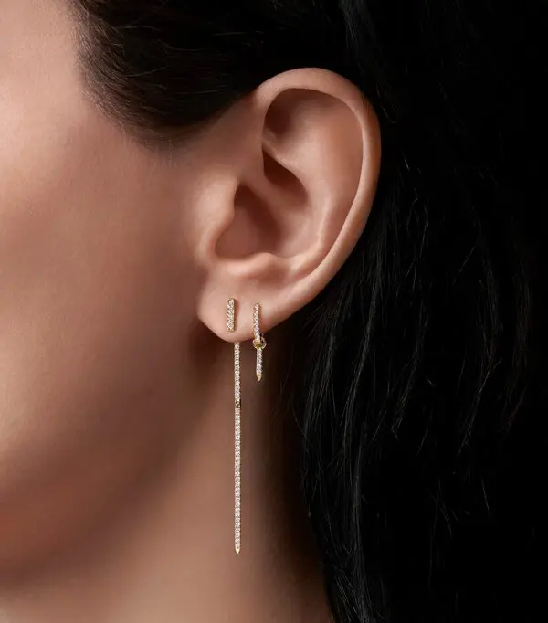 MARIA TASH Diamond And Sapphire Eternity Bar Earring Charm
