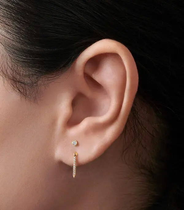 MARIA TASH Diamond Eternity Bar Charm Threaded Stud Earring