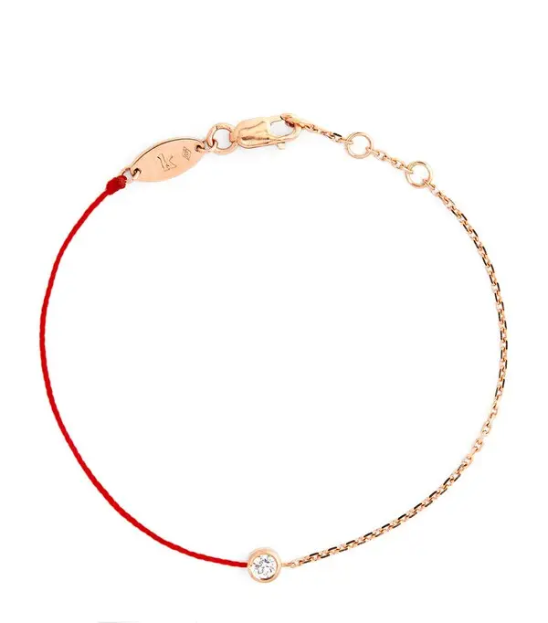 REDLINE Rose Gold And Diamond Bracelet - Red