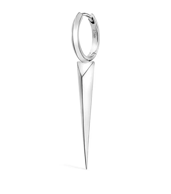 MARIA TASH Gold Faceted Grand Spike Hoop Earring - White