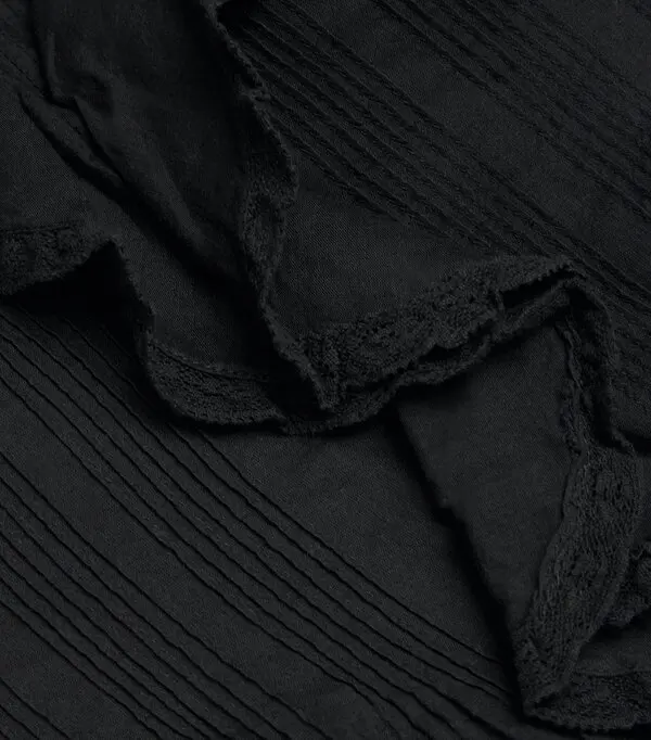 DÔEN Organic Cotton Eyelet Embroidered Blouse - Black
