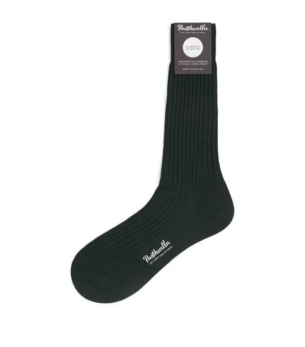 Pantherella Ribbed Dress Socks - Green