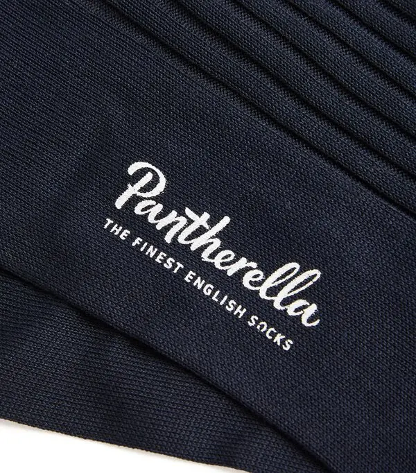 Pantherella Ribbed Dress Socks - Navy