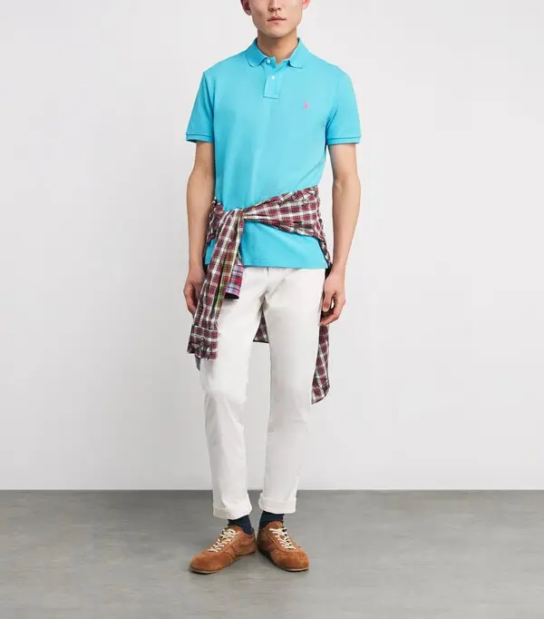 Polo Ralph Lauren Cotton Mesh Polo Pony Polo Shirt - Blue