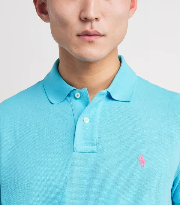 Polo Ralph Lauren Cotton Mesh Polo Pony Polo Shirt - Blue