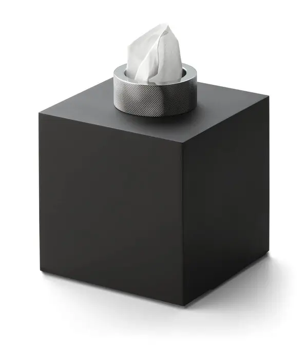 DECOR WALTHER Brass Club Tissue Box - Black
