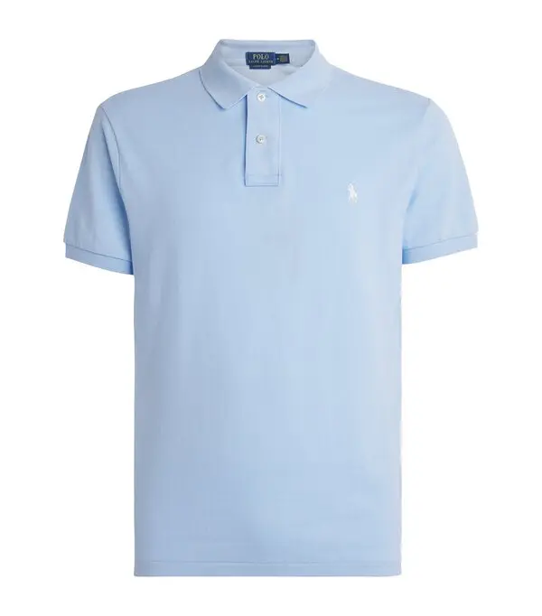 Polo Ralph Lauren Cotton Mesh Polo Shirt With Embroidered Pony - Blue