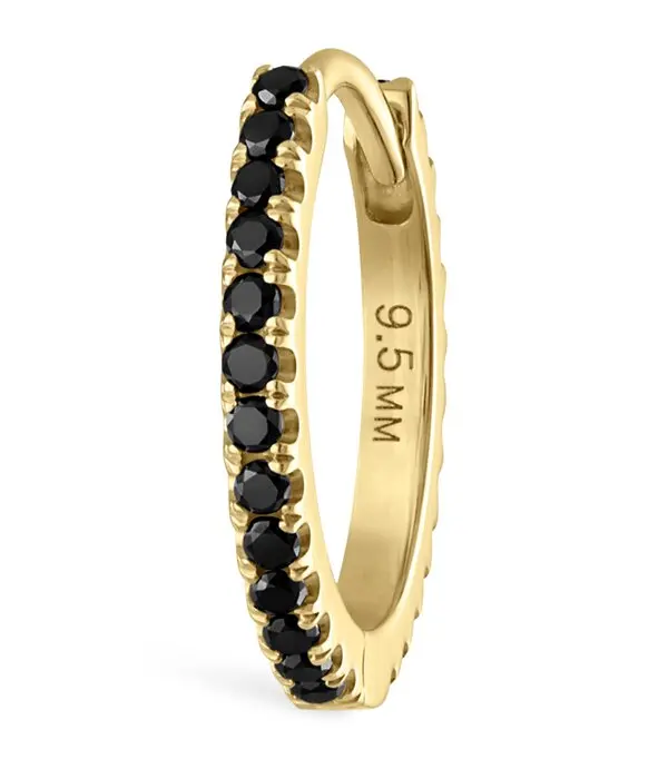 MARIA TASH Black Diamond Eternity Hoop Earring - Gold