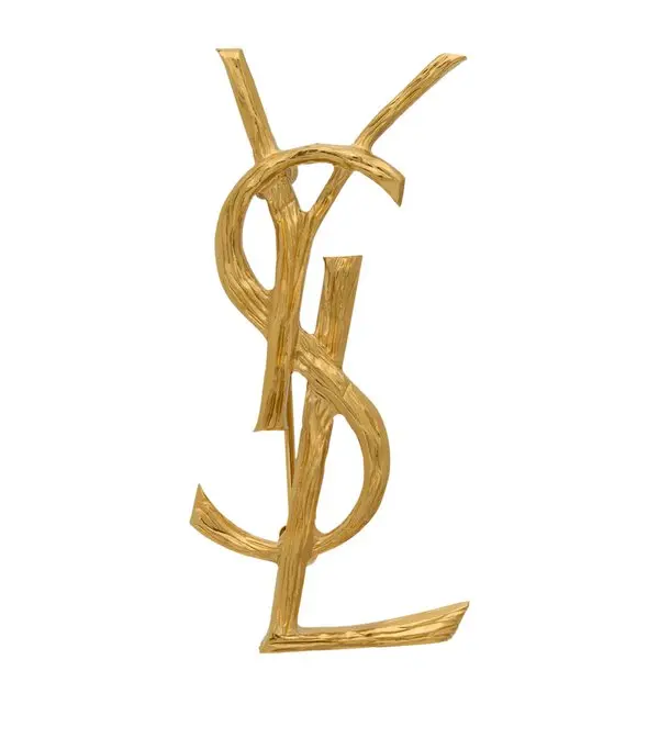 Saint Laurent Opyum Monogram Brooch - Metallic