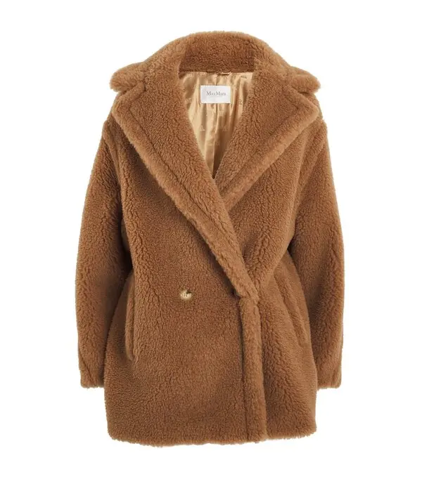 Max Mara Alpaca-blend Short Teddy Coat - Beige
