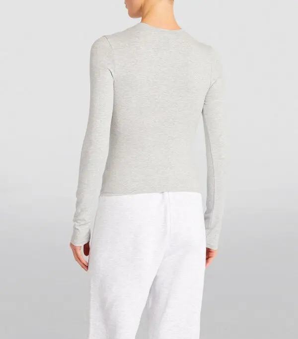SKIMS Cotton Jersey Long-sleeve T-shirt - Grey
