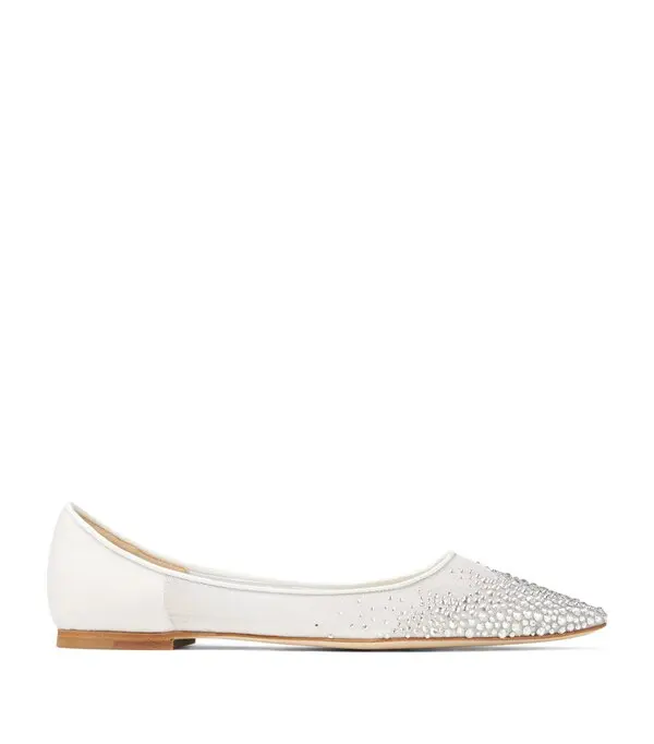 JIMMY CHOO Love Rhinestone Ballet Flats