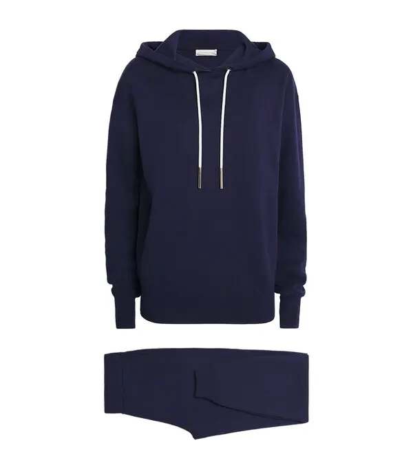 Olivia Von Halle Silk-cashmere Gia Tracksuit - Navy