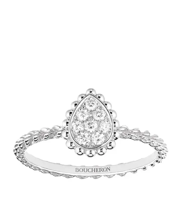 Boucheron Serpent Bohème Motif Ring In Gold And Diamonds - White