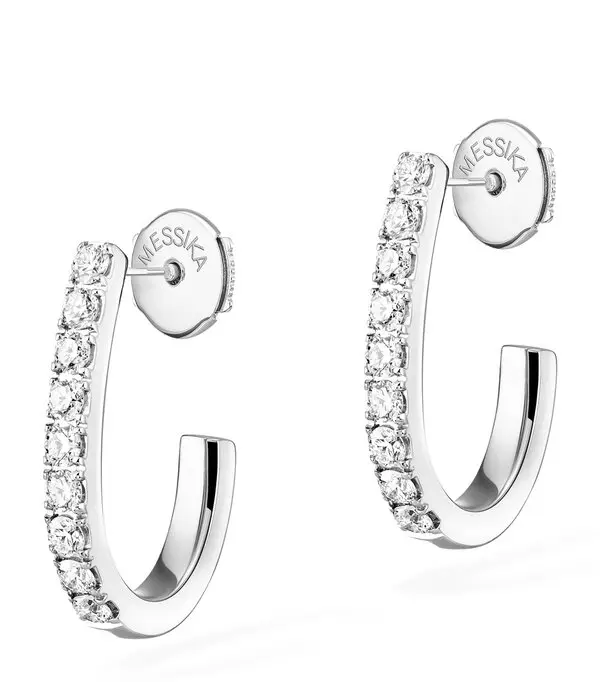 Messika Gatsby Diamond And White Gold Earrings - Silver