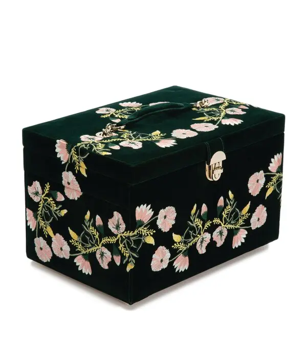 Wolf Large Zoe Jewellery Box - Green
