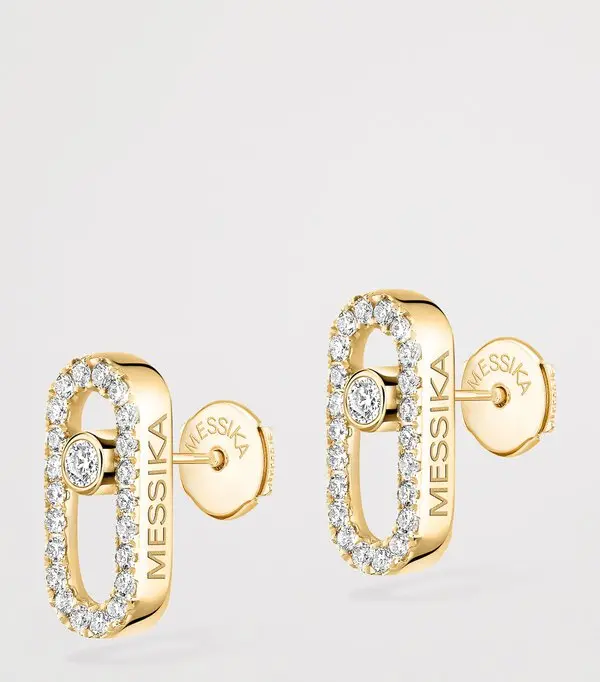 Messika Move Uno Yellow And Diamond Stud Earrings - Gold