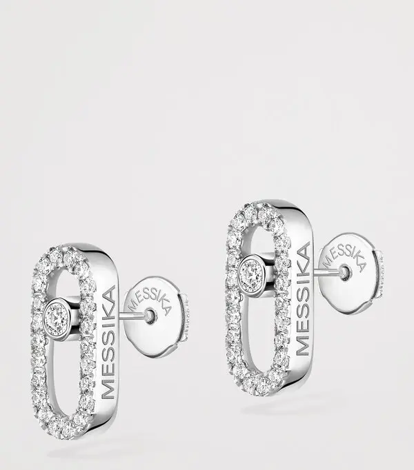 Messika Move Uno White Gold And Diamond Stud Earrings