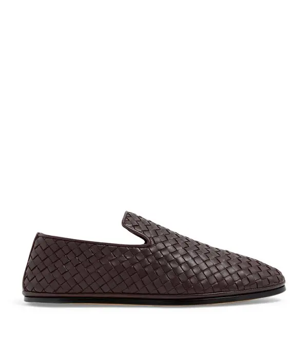 Bottega Veneta Nappa Leather Intrecciato Slippers - Brown
