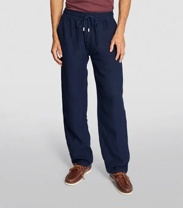 Vilebrequin Pacha Linen Drawstring Trousers - Navy