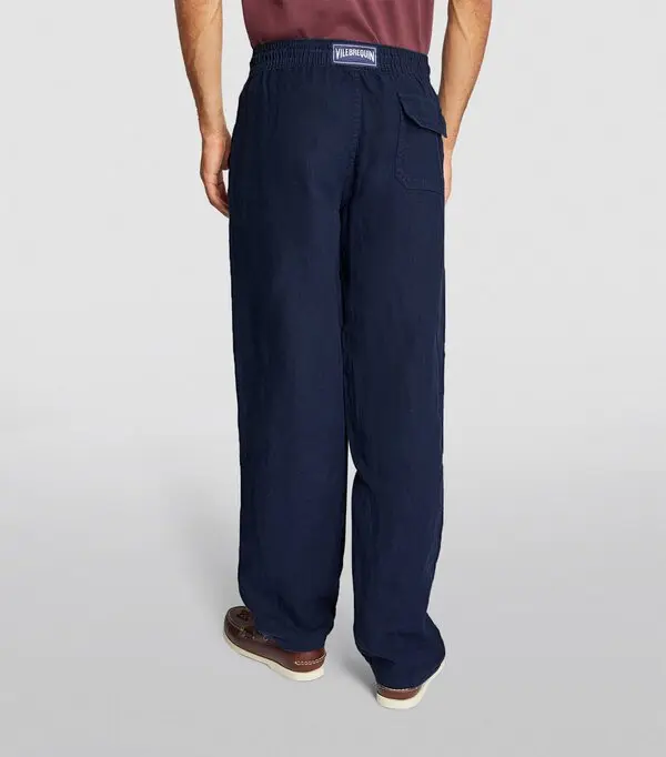 Vilebrequin Pacha Linen Drawstring Trousers - Navy