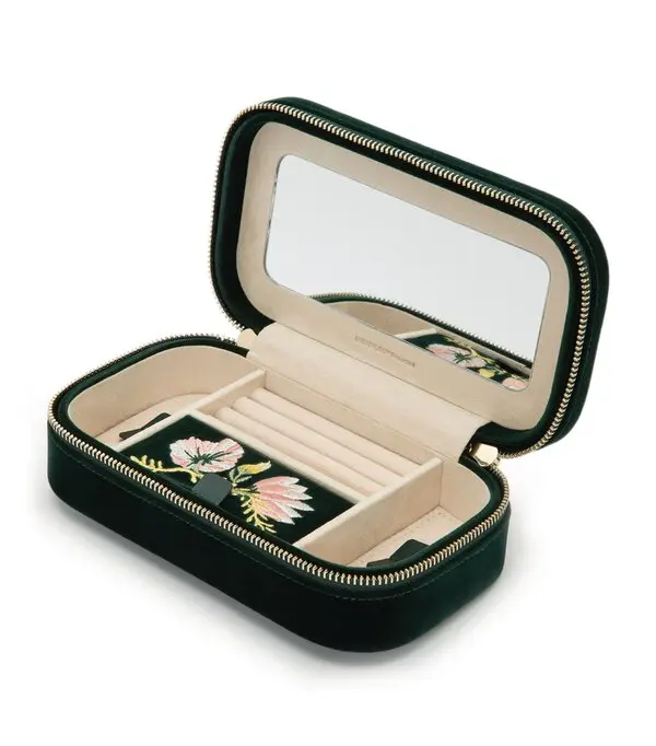 Wolf Zoe Travel Jewellery Case - Green