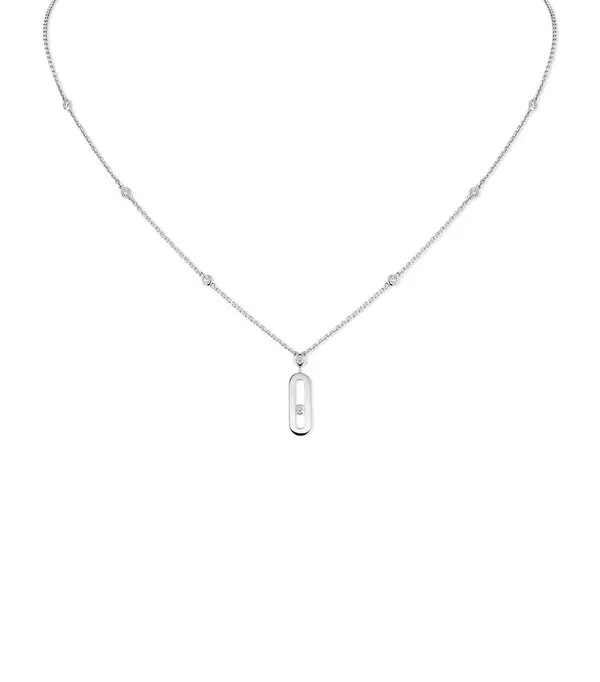 Messika Move Uno White Gold Diamond Necklace - Silver