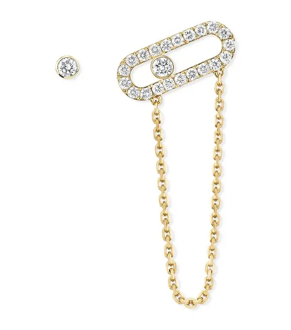 Messika Move Uno Asymmetric Earrings - Gold