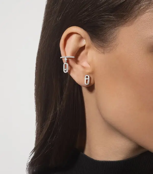 Messika Move Uno White Gold Diamond Stud Earrings