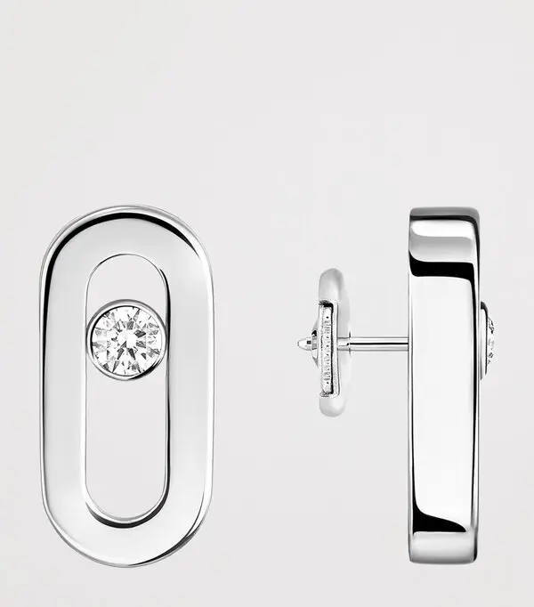Messika Move Uno White Gold Diamond Stud Earrings