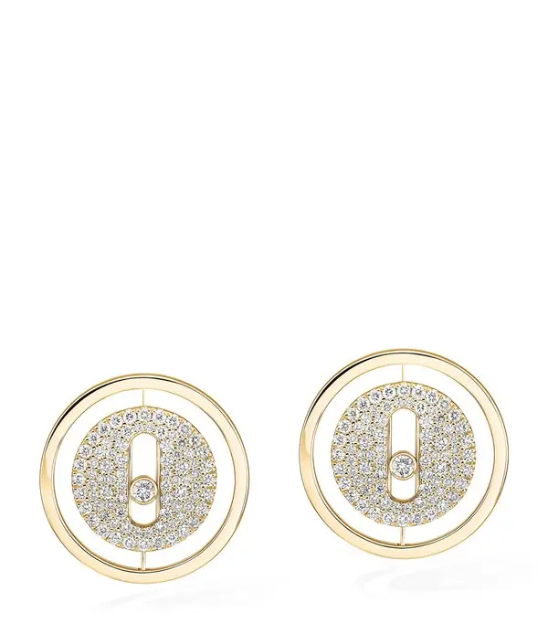 Messika Lucky Move Pavé Diamond Stud Earrings In Yellow - Gold