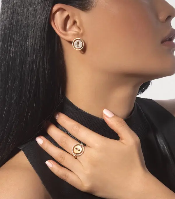 Messika Lucky Move Pavé Diamond Stud Earrings In Yellow