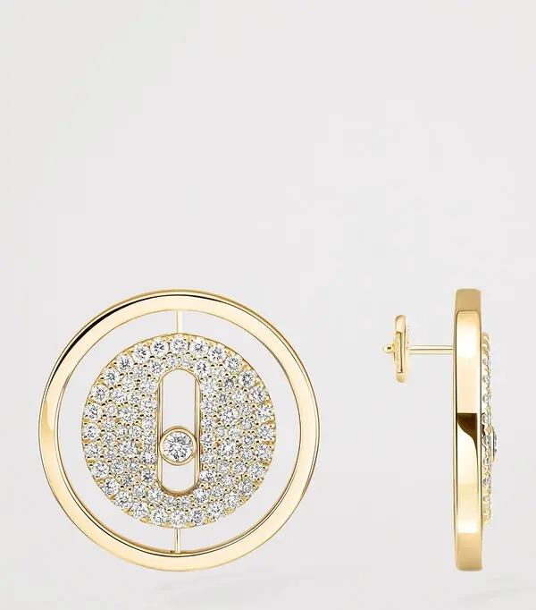 Messika Lucky Move Pavé Diamond Stud Earrings In Yellow