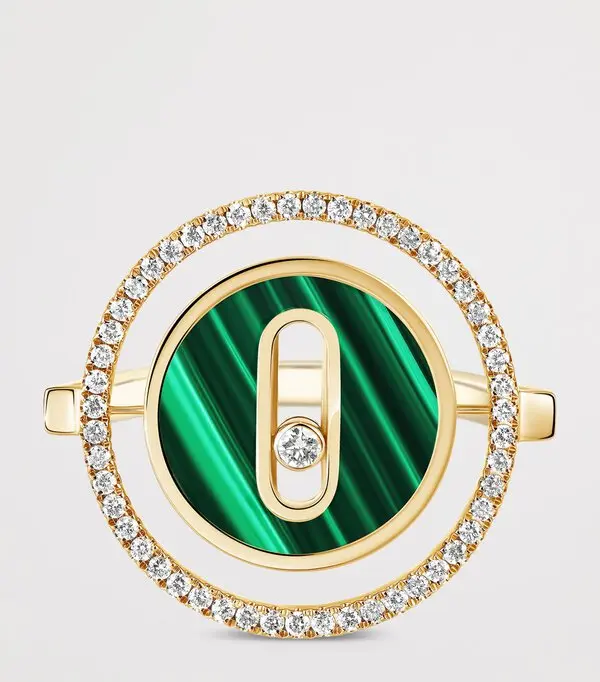 Messika 18 Karat Yellow Lucky Move Malachite And Diamond Ring