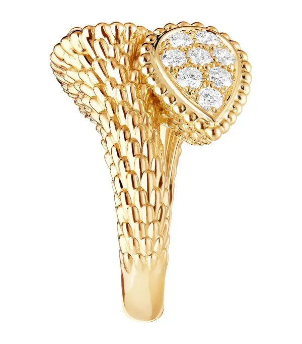 Boucheron Serpent Bohème Toi Et Moi Diamond Ring In Gold