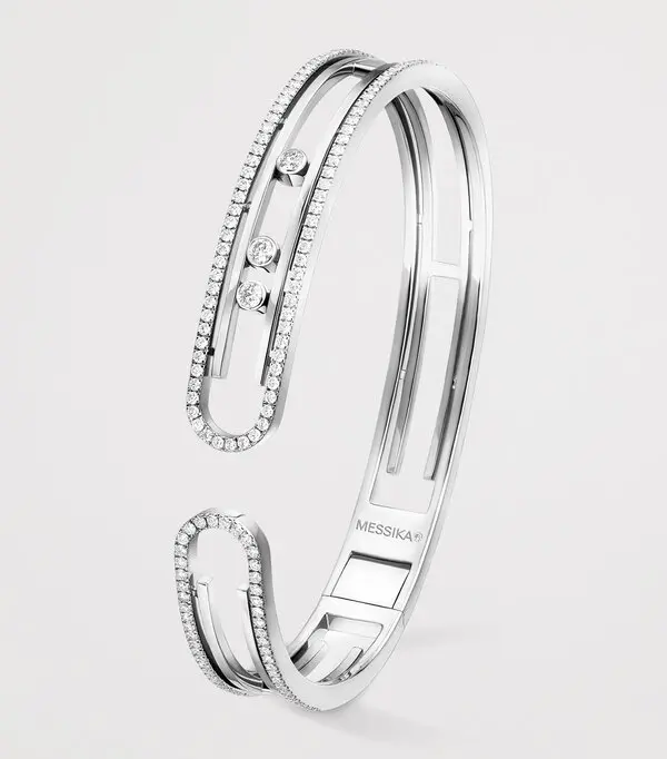 Messika Move 10th Anniversary White Gold And Diamond Bangle