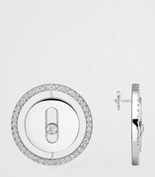 Messika Lucky Move White Gold And Diamond Stud Earrings