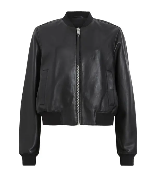 ALLSAINTS Orten Leather Bomber Jacket - Black