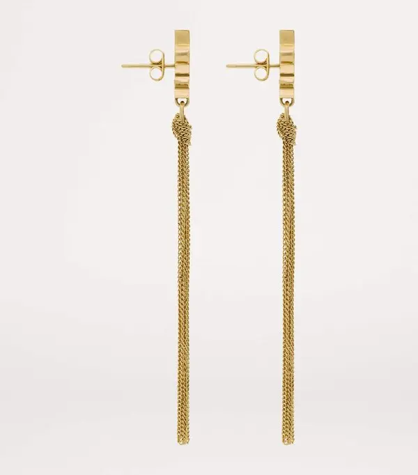 Saint Laurent Cassandre Tassel Pendant Earrings - Metallic