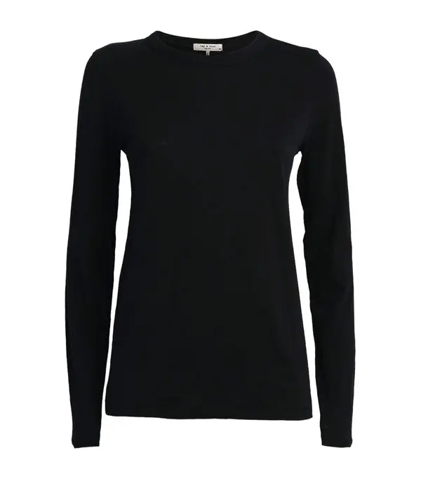 Rag & Bone Long-sleeve Cotton T-shirt - Black