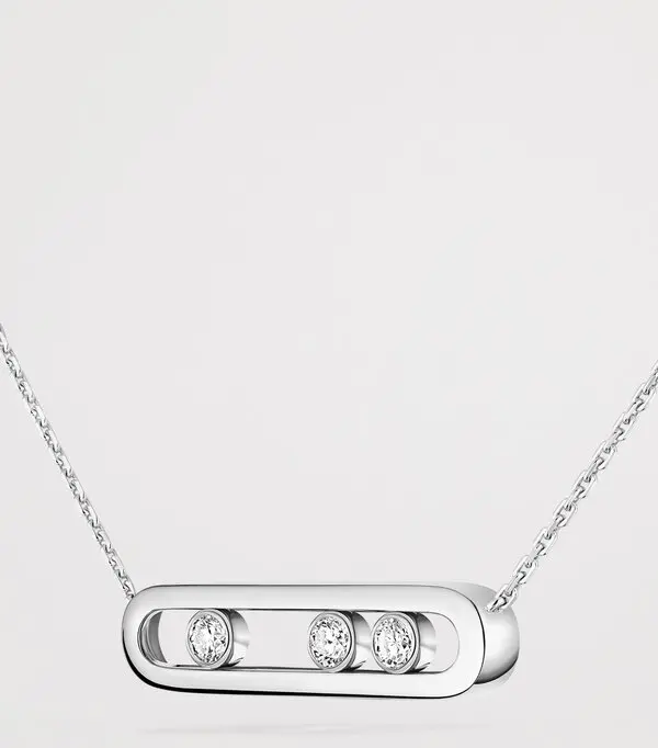 Messika Move Classique 18 Karat White Gold And Diamond Necklace