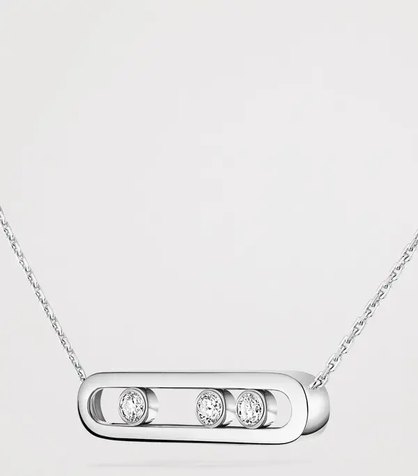 Messika Move Classique 18 Karat White Gold And Diamond Necklace