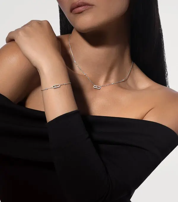Messika Move Uno White Gold And Diamond Pavé Necklace