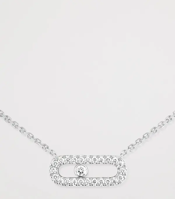 Messika Move Uno White Gold And Diamond Pavé Necklace