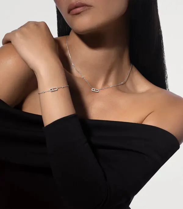 Messika Move Uno 18-karat White Gold And Diamond Bracelet - Silver