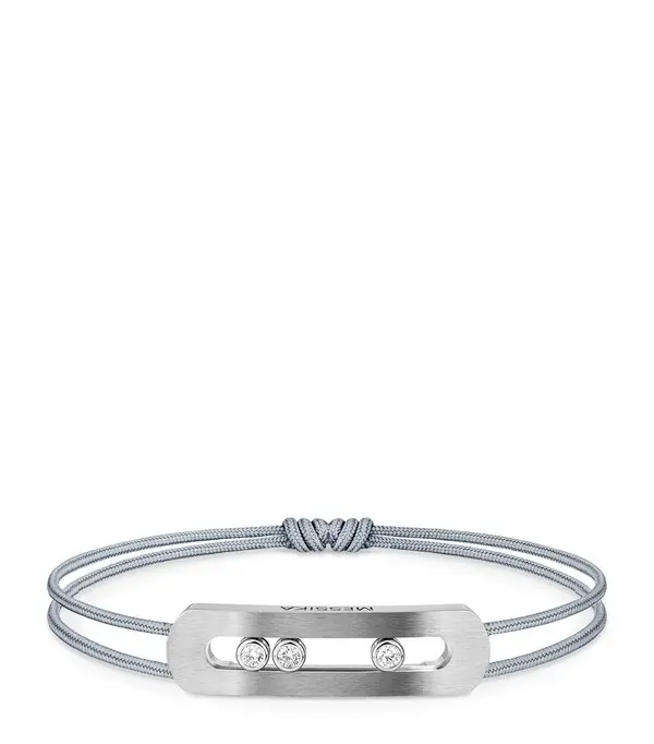 Messika Move Titanium And Diamond Cord Bracelet - Grey