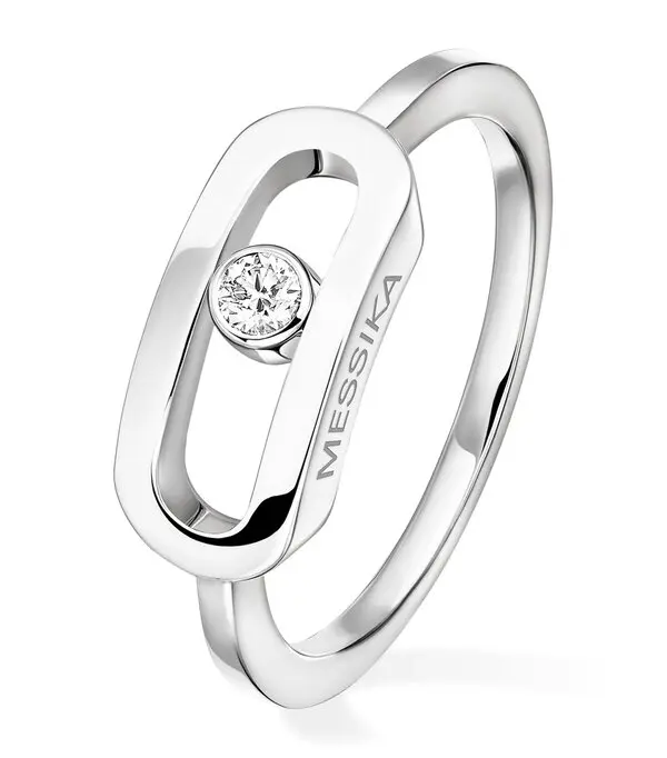 Messika Move Uno White Gold And Diamond Ring - Silver