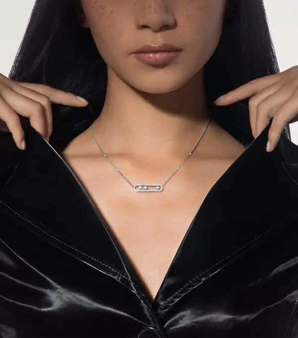 Messika Baby Move Classique White Gold And Diamond Necklace - Silver